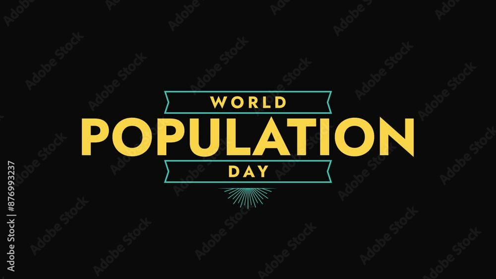 World Population Day colorfull motion graphics big corporate title text ...