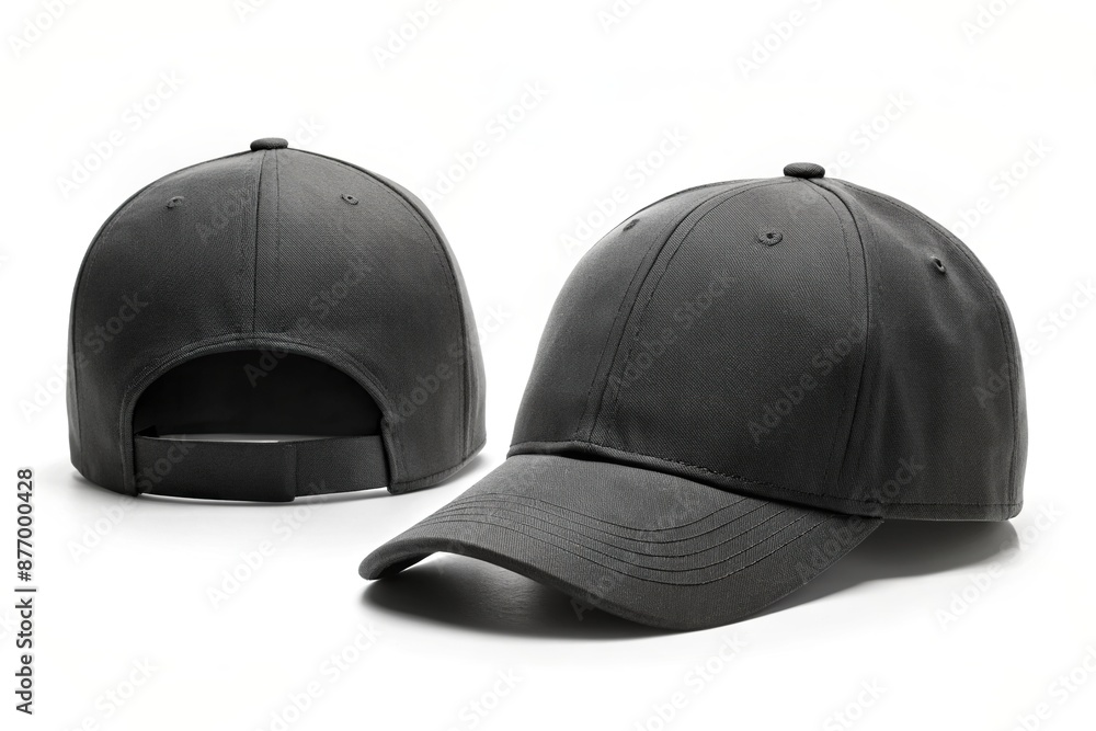 Blank black baseball cap front and back view for mockup, mockup, Blank ...