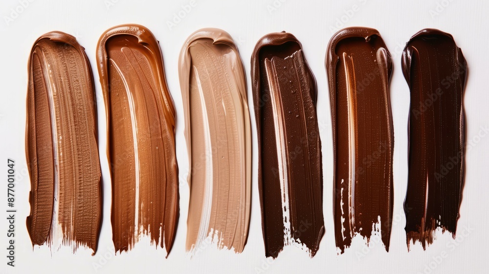 Foundation shades swatch palette. Diverse foundation shades swatches ...