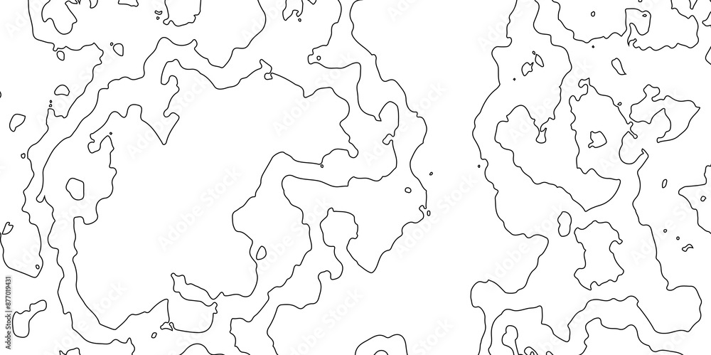 Vintage contour mapping illustrations of map lines, topographic contour ...