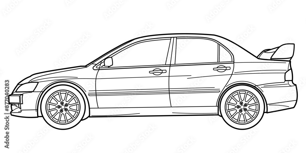 Ivano-Frankivsk, Ukraine - 08 July 2024: Outline drawing of a ...