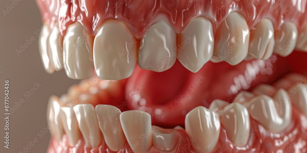 A detailed image of a dental model showing individual teeth and their ...