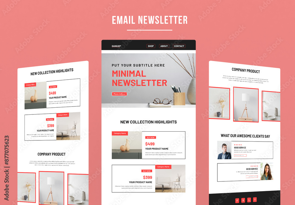 Email Newsletter Layout Stock Template | Adobe Stock