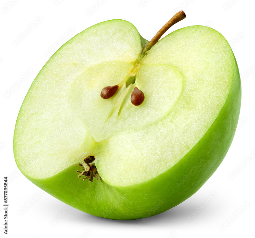 Apple half isolated png. Green apple half on transparent background ...