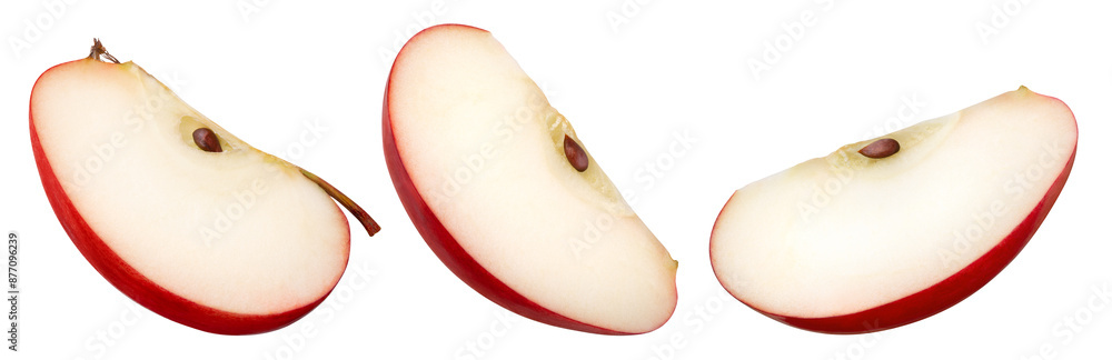 Apple slice isolated png. Red apple piece collection on transparent ...