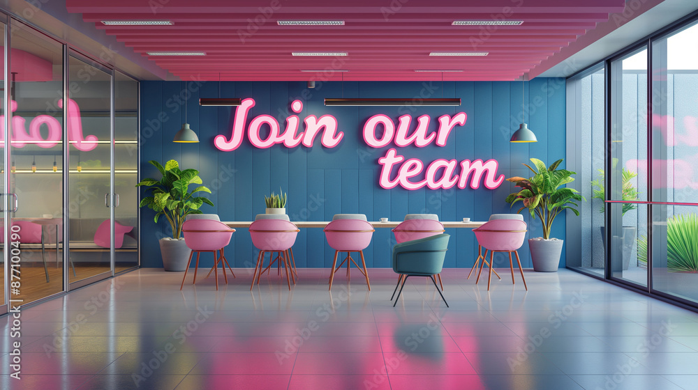 Join our team concept image with chairs to welcome potential newcomers ...