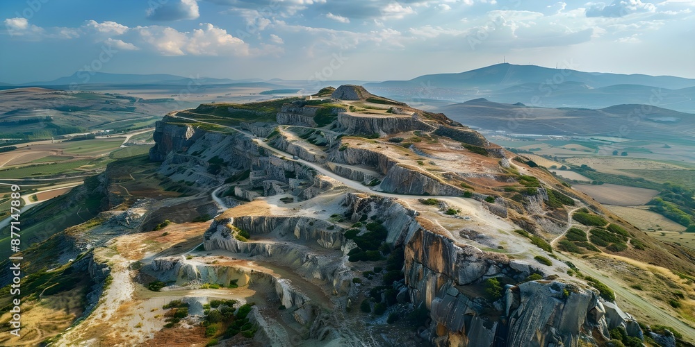 Drone view of Mount Ida gold mine in Canakkale Turkey Highresolution ...