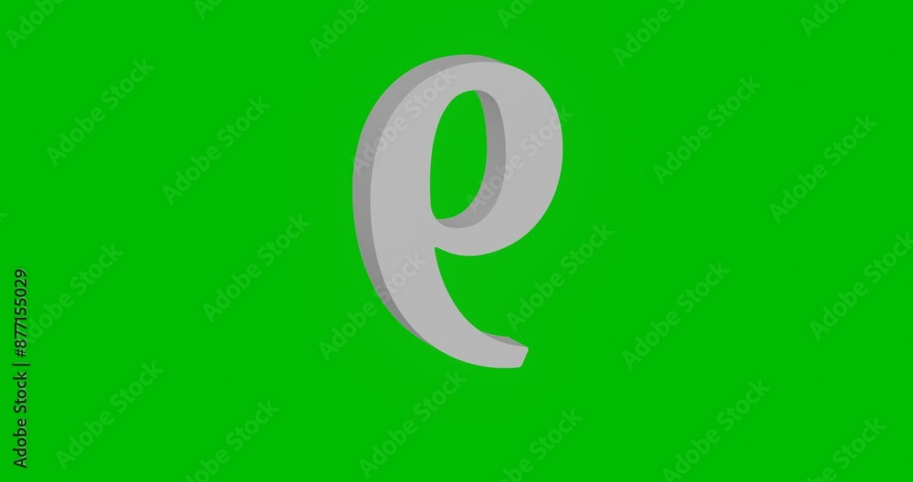 Animation of rotation of a white number nine symbol with shadow. Simple ...