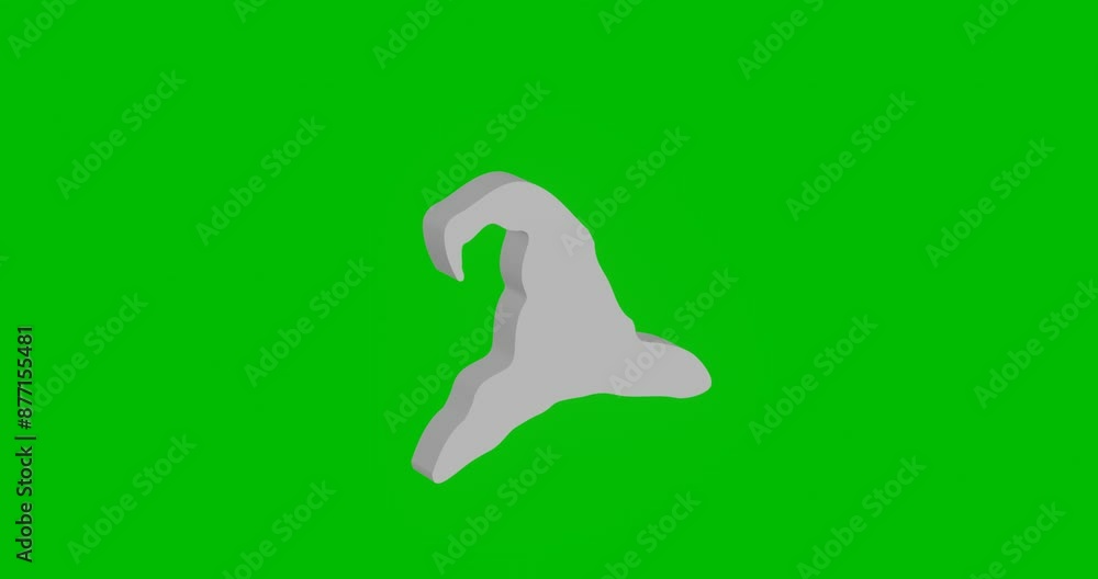 Animation of rotation of a white wizard hat symbol with shadow. Simple ...