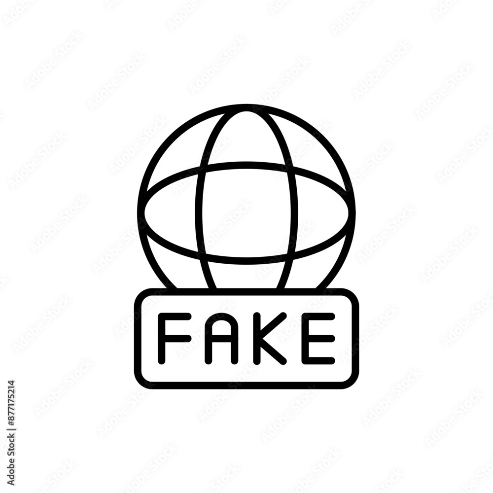 Fake news outline icons, minimalist vector illustration ,simple ...