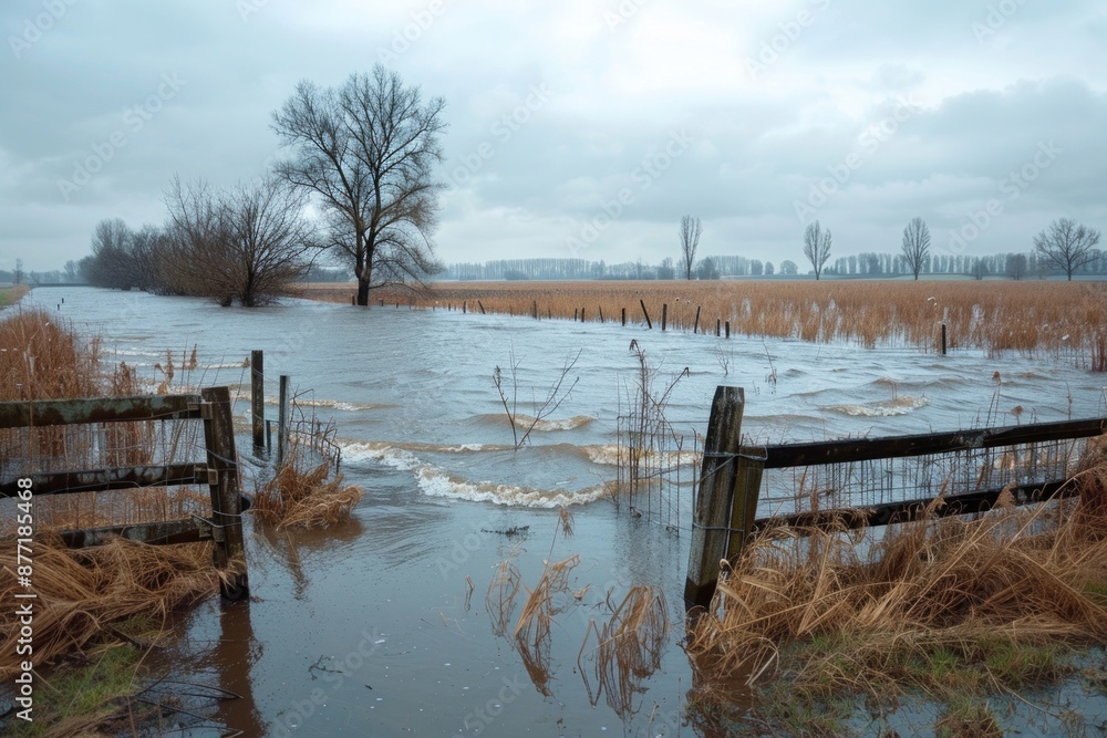 A visually striking open flood gate with water pouring through, past ...
