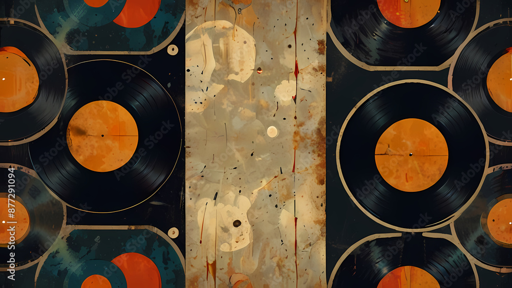 abstract background that evokes the vintage vibe of classic Rock n Roll ...
