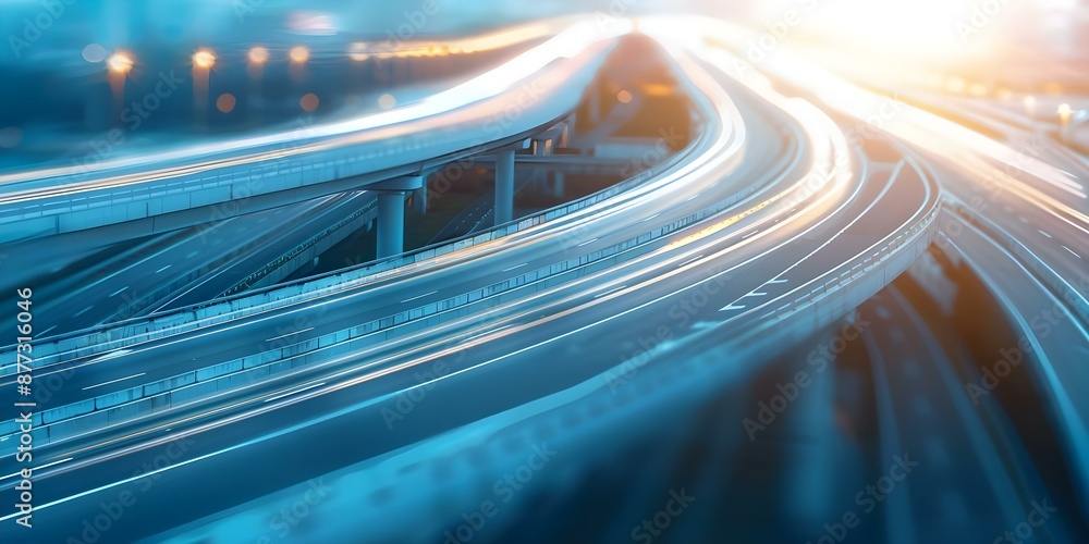 Topdown view of a modern multilevel highway roundabout essential ...