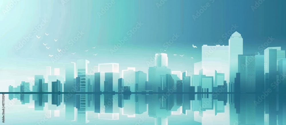 Abstract Vector Illustration, Futuristic green Urban city Landscape ...
