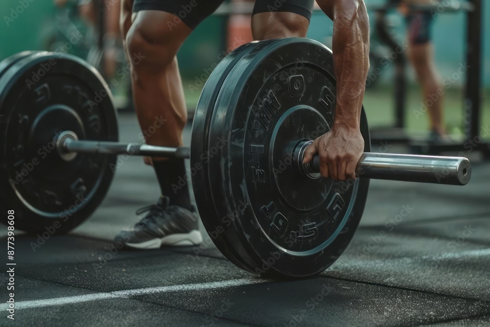 Person engaging in a deadlift, with proper form and weights, intensity ...