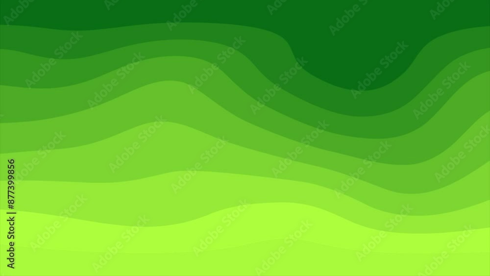 Green abstract Gradient dynamic background in the form of moving waves ...
