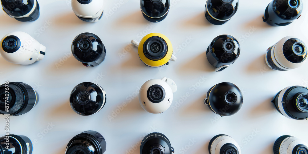 Variety of web cams in different colors and kinds. Assortment of ...