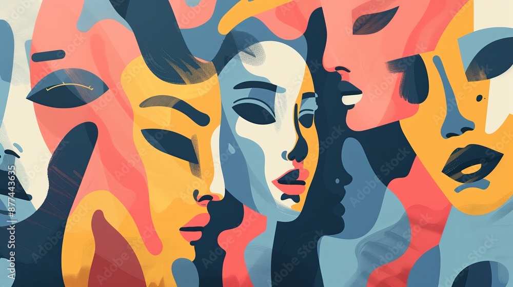 Conceptual art exploring the use of masks to depict different emotions ...