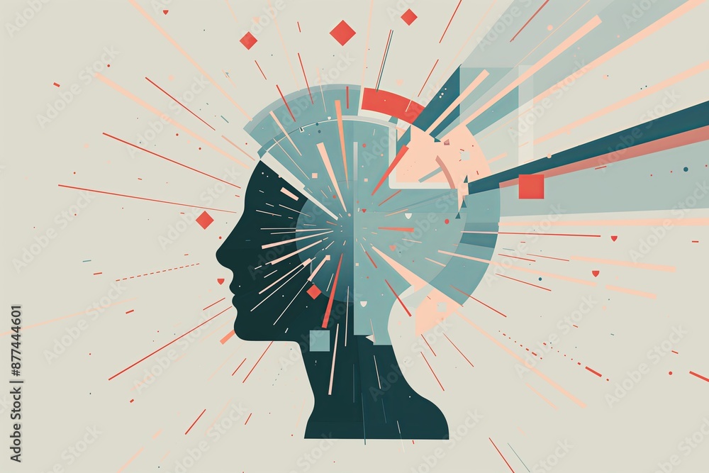 Conceptual images of information overload and stress, highlighting the ...