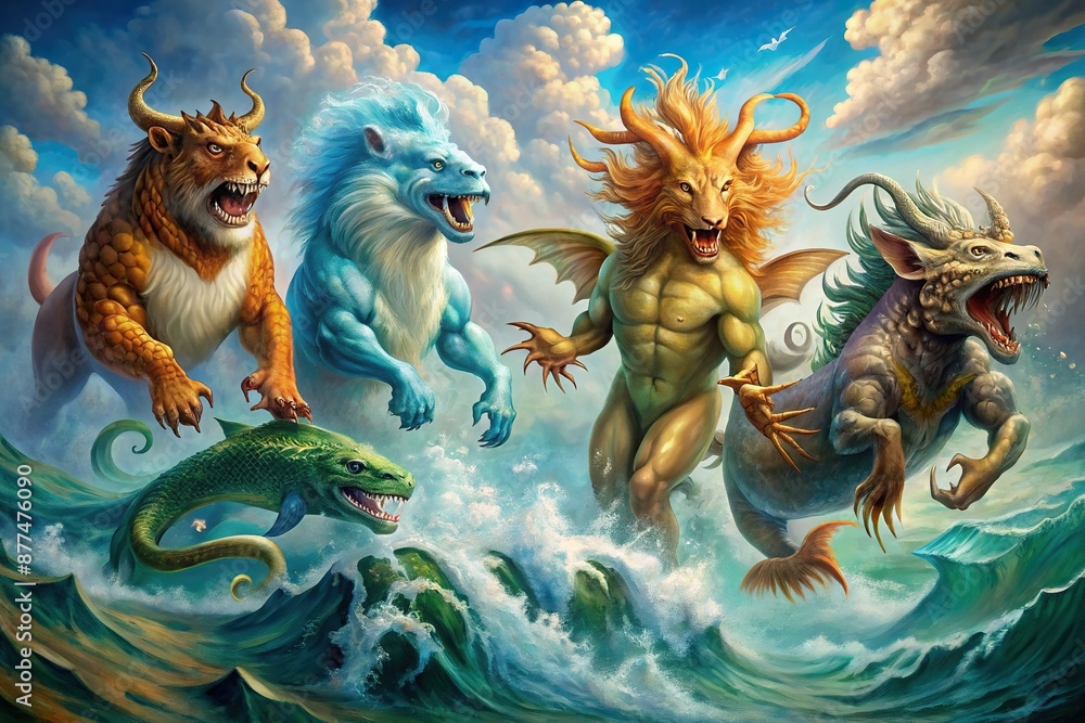 Four great beasts of the sea the book of revelations, book, beasts ...