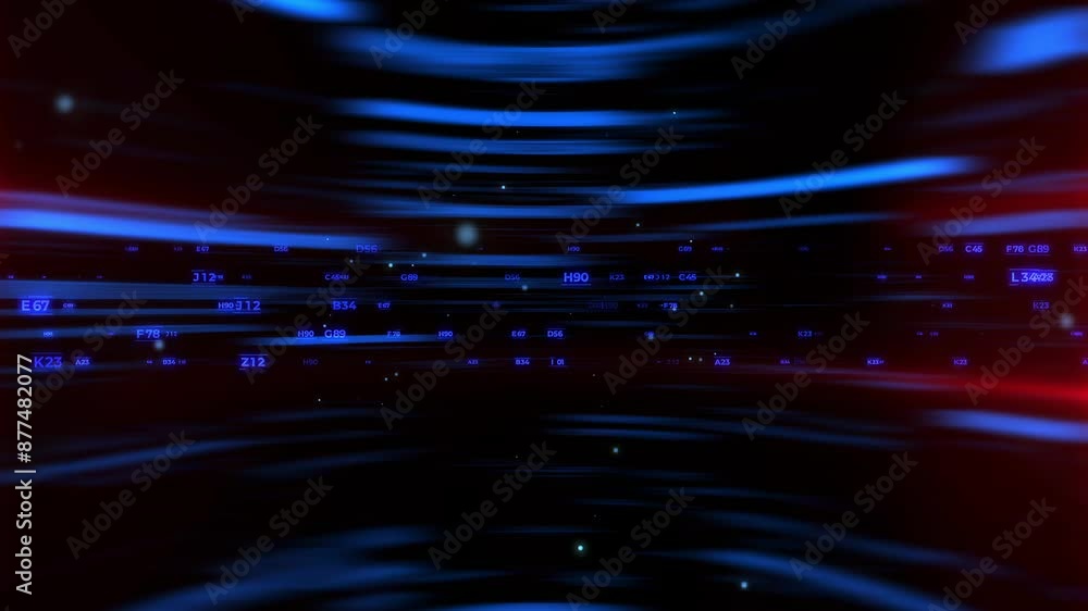 Futuristic screen display matrix, hi-tech digital data telemetry with ...