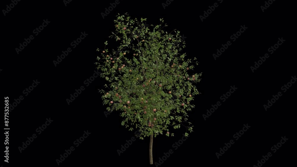 Apple Tree blowing in the wind. Wind blows the Malus domestica Tree ...