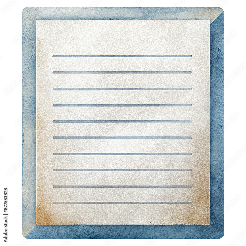 Watercolor Lined Paper - Watercolor illustration of lined paper with a ...