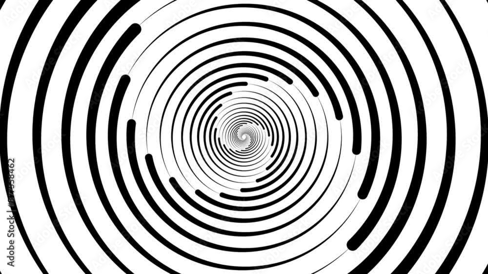 Spiral as circle rotate. Video radial optical illusion. Hypnotic ...