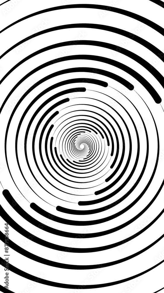 Spiral as circle rotate. Video radial optical illusion. Hypnotic ...