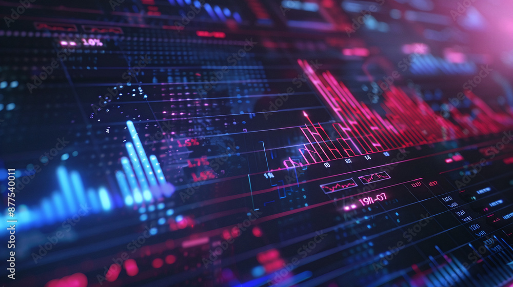 Business stock market, trading, info graphic with animated graphs ...