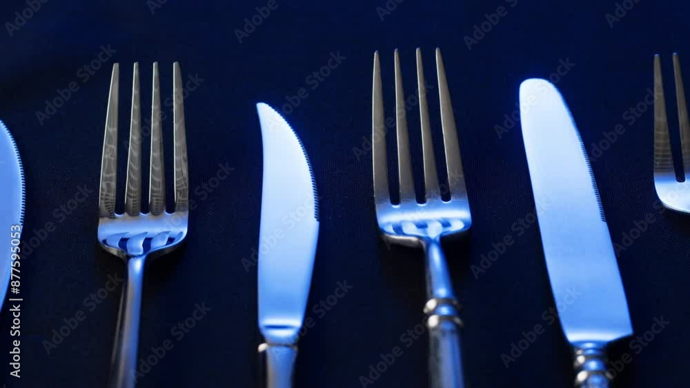 Fancy restaurant, waiter Elegant table setting with white square plate ...