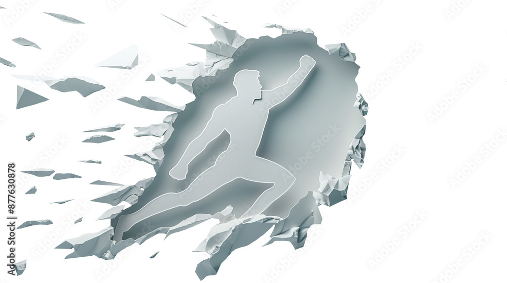 Super Powers isolated, man with super powers, power punch, silhouette ...