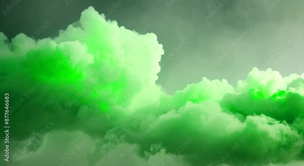 Realistic green gas clouds on transparent background video of toxic fog ...