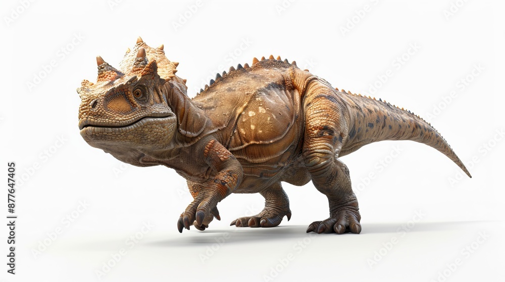 A Carnotaurus dinosaur rendered with realistic textures and details ...