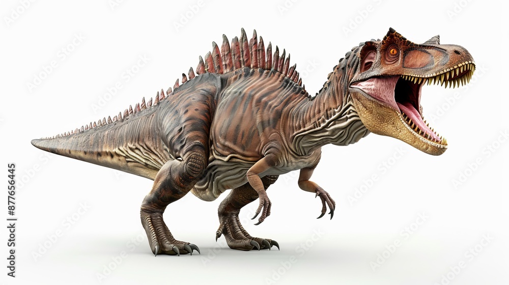 High-resolution rendering of a massive dinosaur with jagged spikes ...
