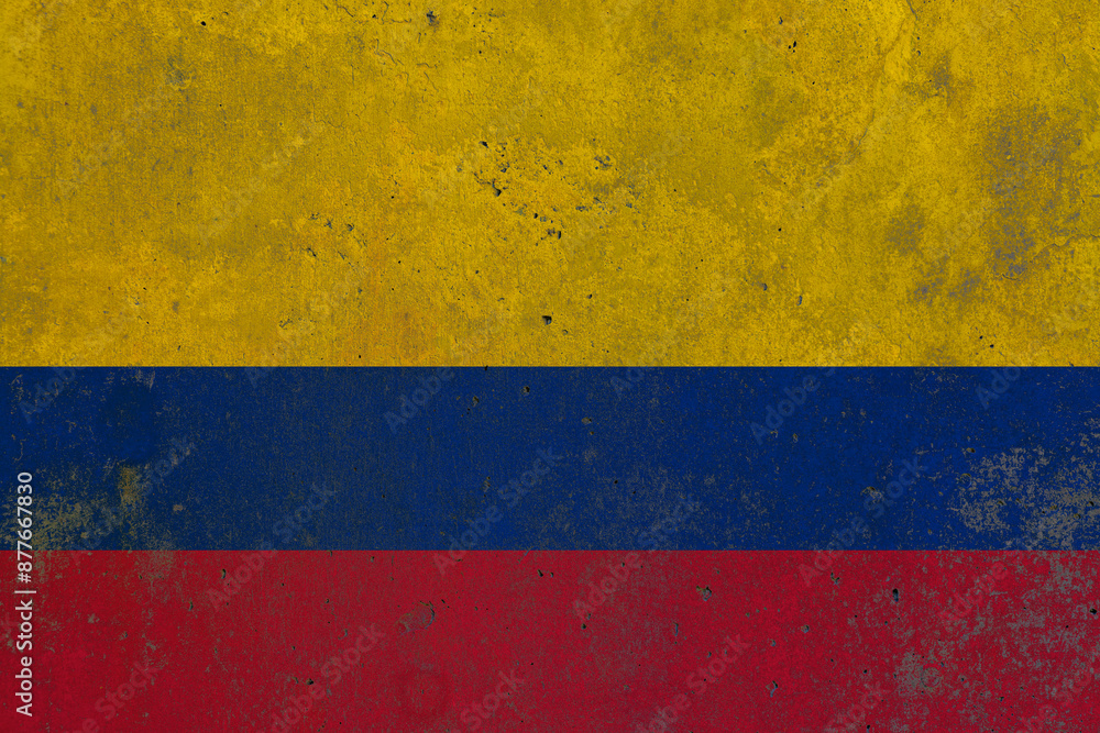 Bandera de Colombia estilo mural. Stock Illustration | Adobe Stock