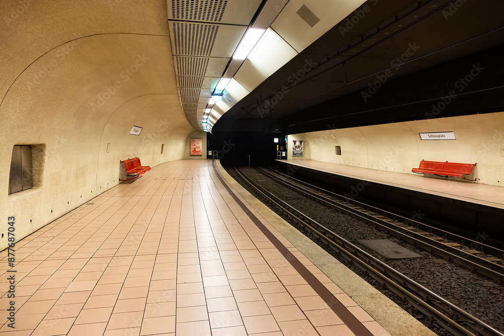 Stuttgart Stadtbahn is a semi-metro system. Interior of Underground ...