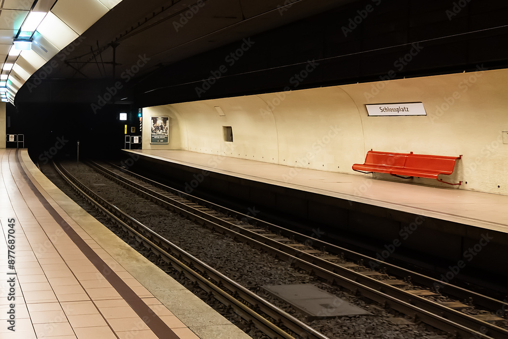 Stuttgart Stadtbahn is a semi-metro system. Interior of Underground ...
