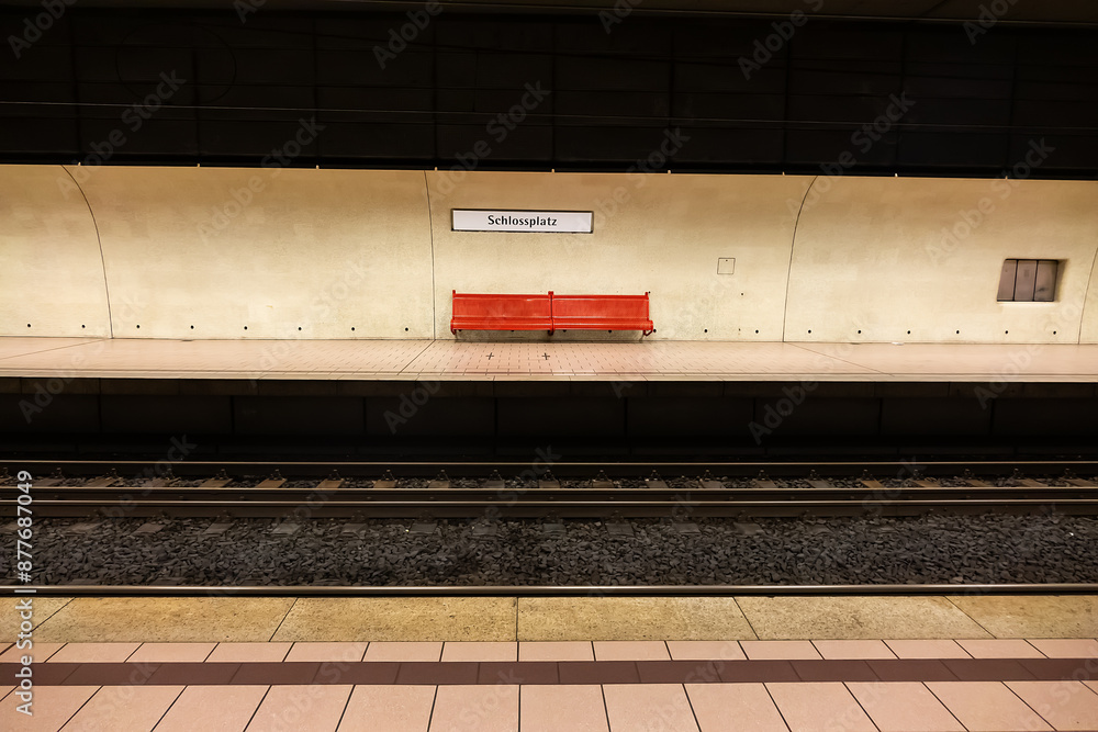 Stuttgart Stadtbahn is a semi-metro system. Interior of Underground ...