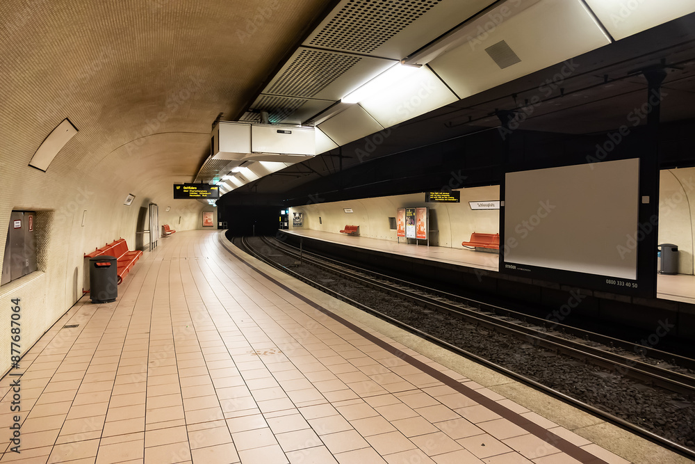 Stuttgart Stadtbahn is a semi-metro system. Interior of Underground ...