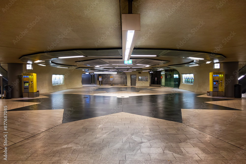 Stuttgart Stadtbahn is a semi-metro system. Interior of Underground ...