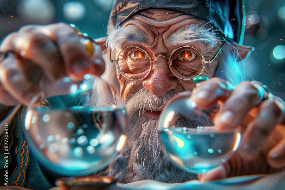 Whimsical Wizard's Laboratory A Fantasy Illustration of Comical ...