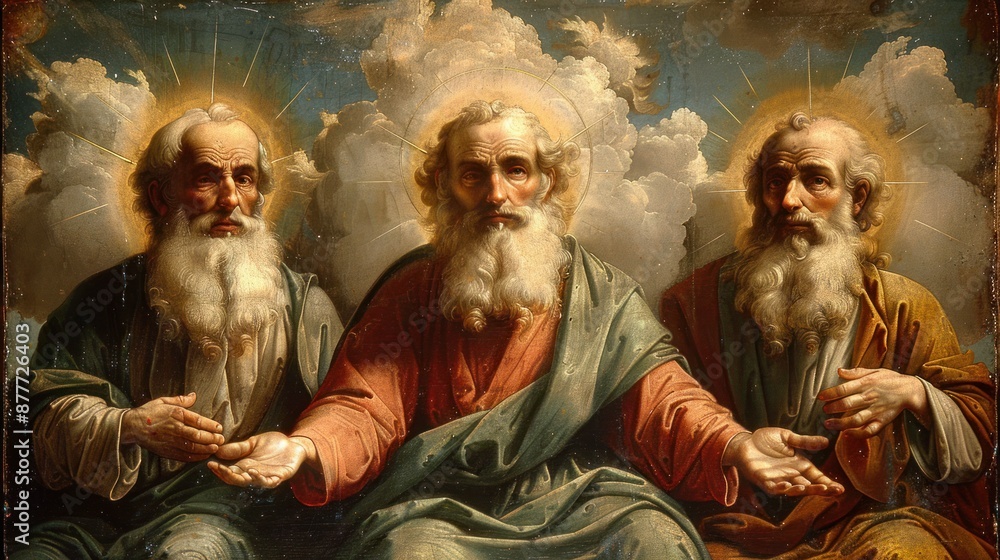 Divine illustration: icon of holy trinity, showing god the father, god ...