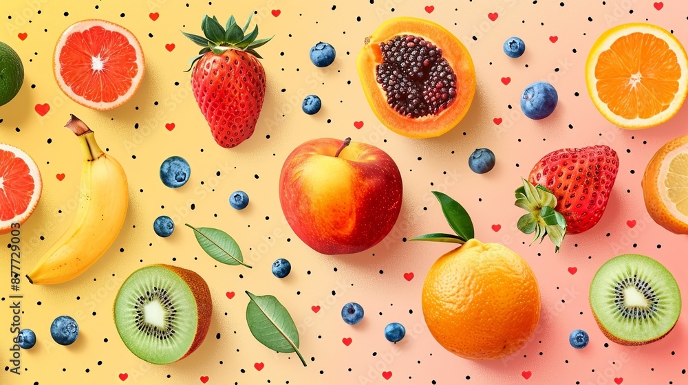 Bright fruit patterns bring a fresh and lively touch to any design with ...