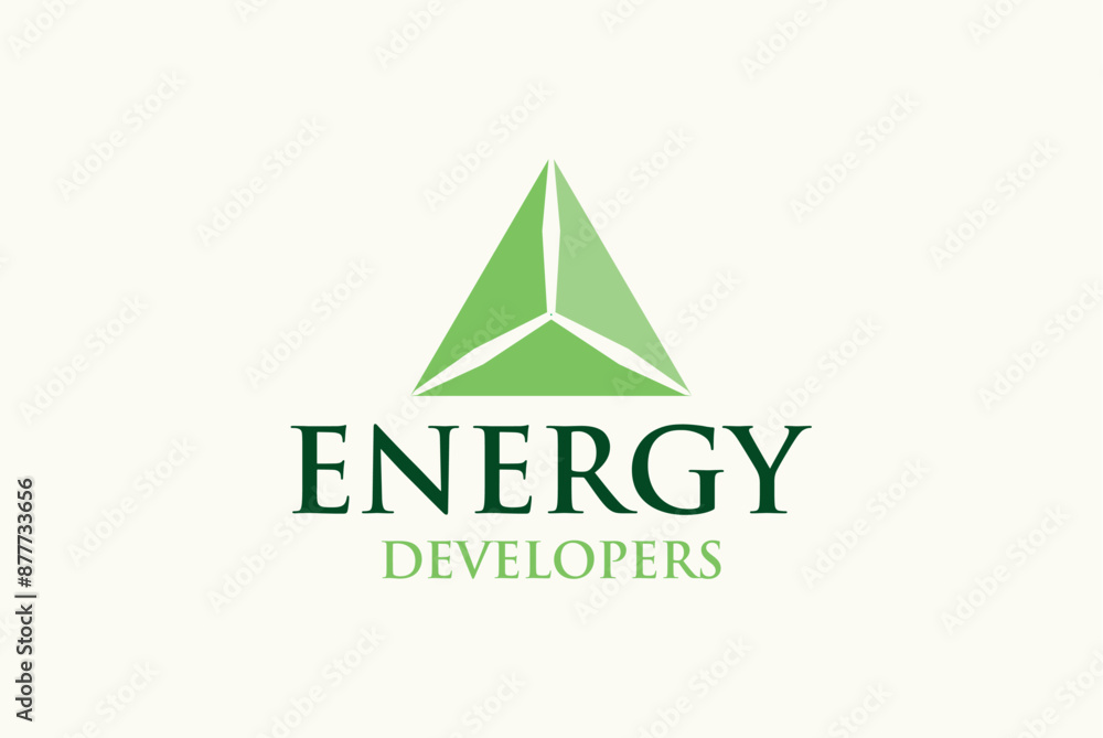 Triangle green wind energy logo design business name ideas vector image ...
