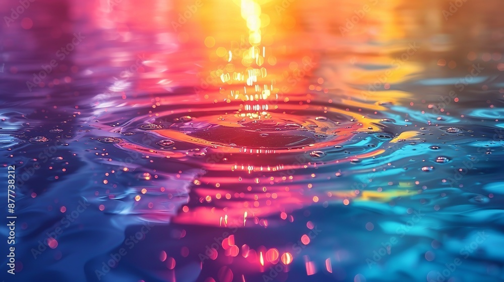 Rainbow reflections in water create a stunning and magical effect with ...