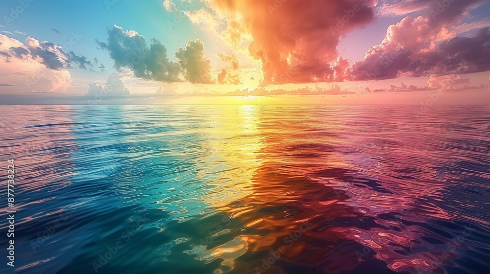 Rainbow reflections in water create a stunning and magical effect with ...