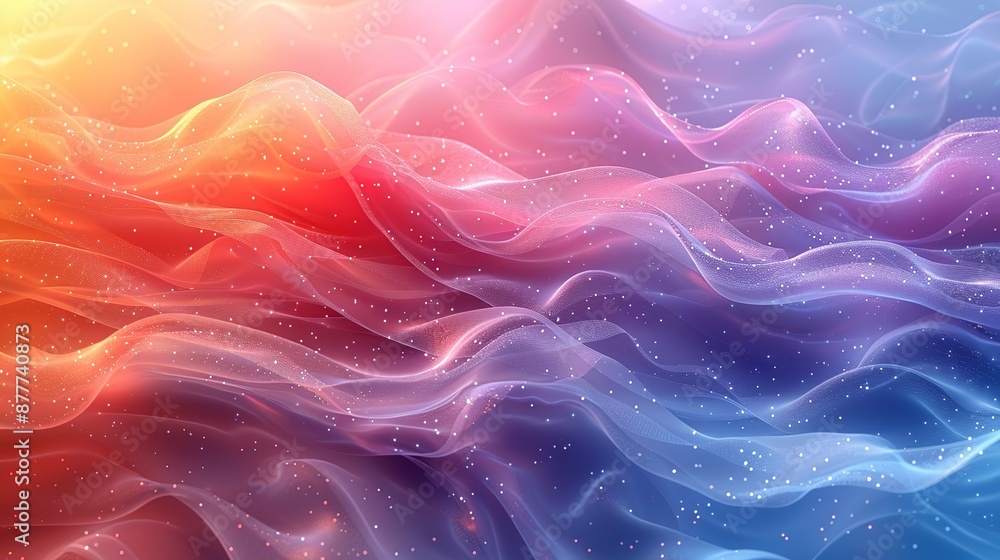 Rainbow ocean waves create a magical and colorful scene with a spectrum ...