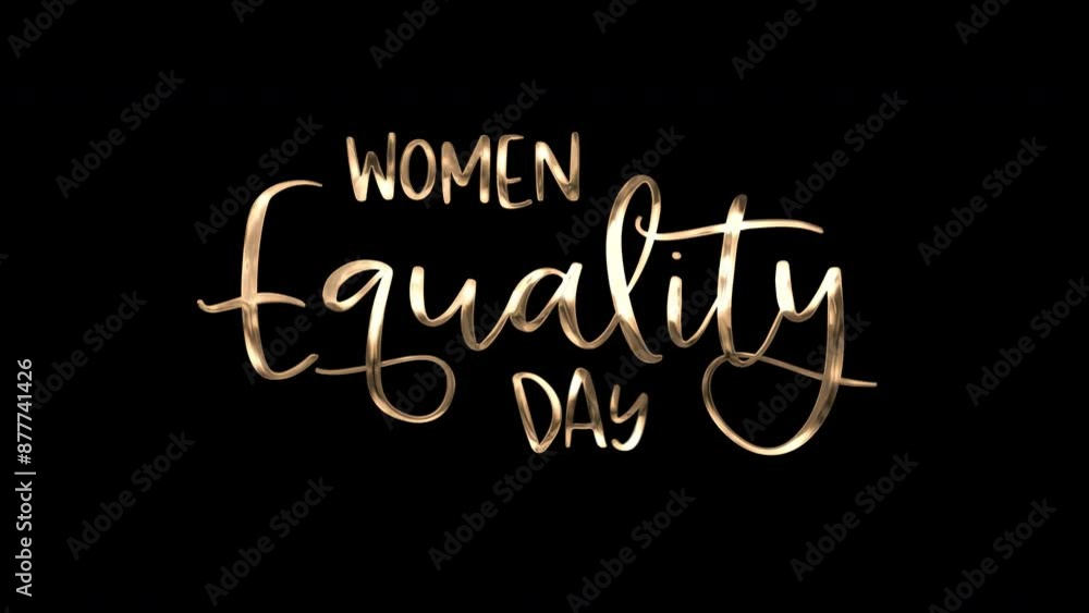 Animated lettering Women Equality Day on a checkered background ...