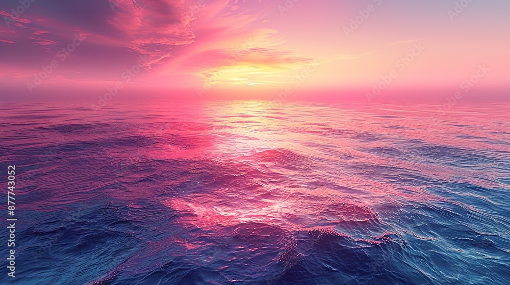 Rainbow horizon creates a magical and colorful view with a spectrum of ...